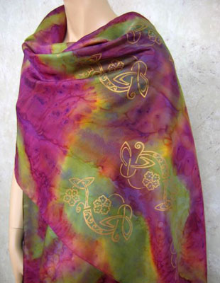 Celtic art designs on Pure Silk Shawls