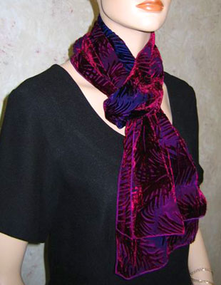 Silk and Rayon Devore Velvet Scarves